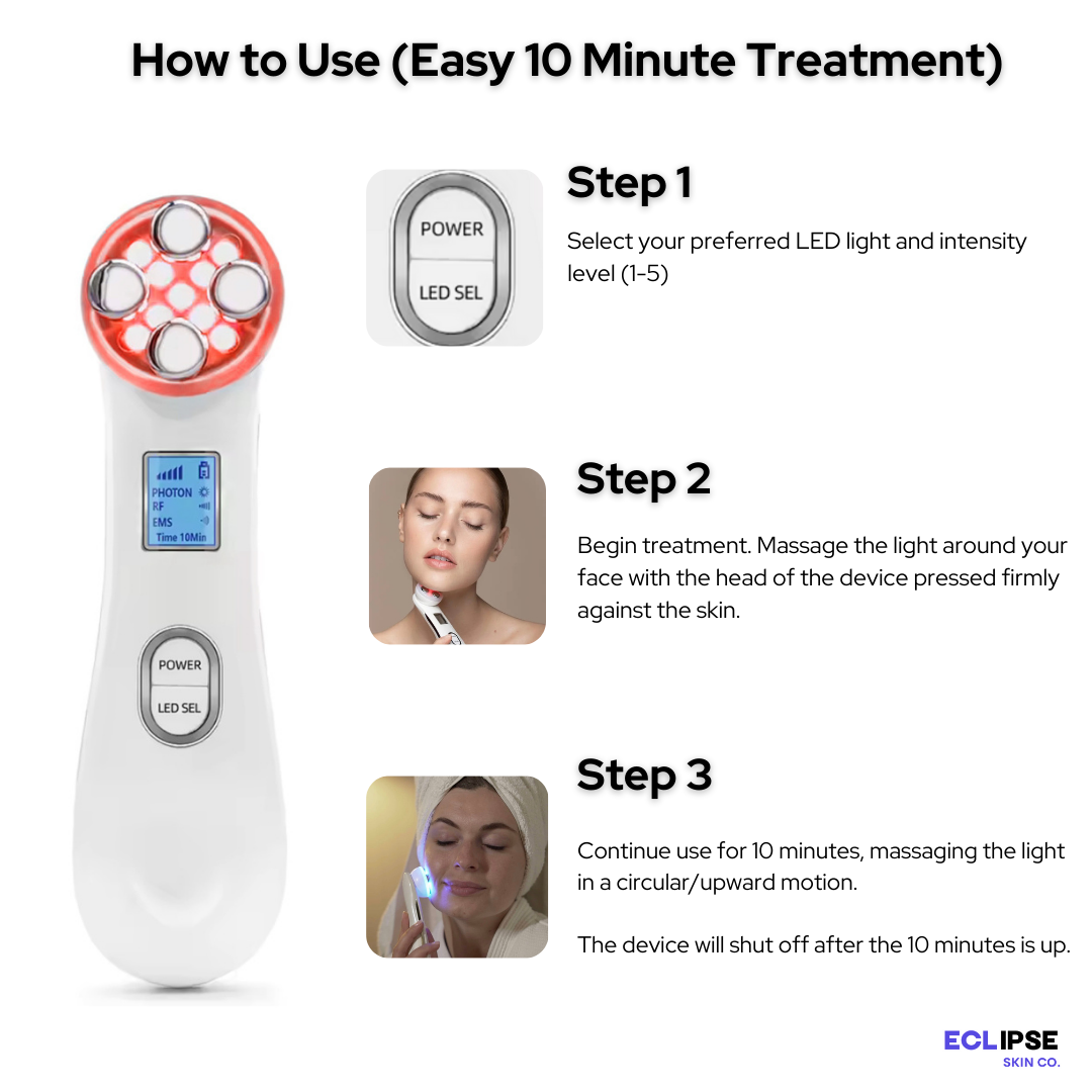 Eclipse® Light Therapy Skincare Wand | With Red and Green Light Therapy ...